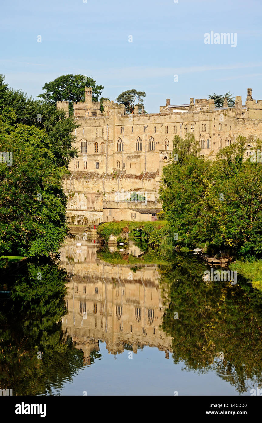 View of Warwick castle and the River Avon, Warwick, Warwickshire ...