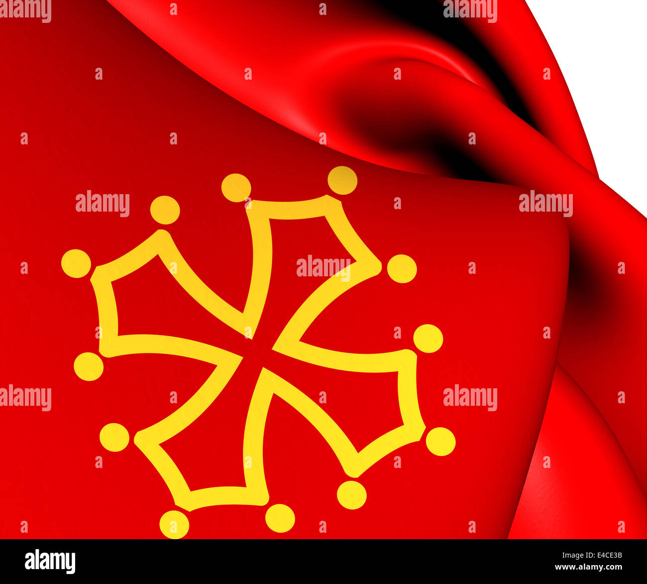 Flag of Midi-Pyrenees, France. Close Up Stock Photo - Alamy