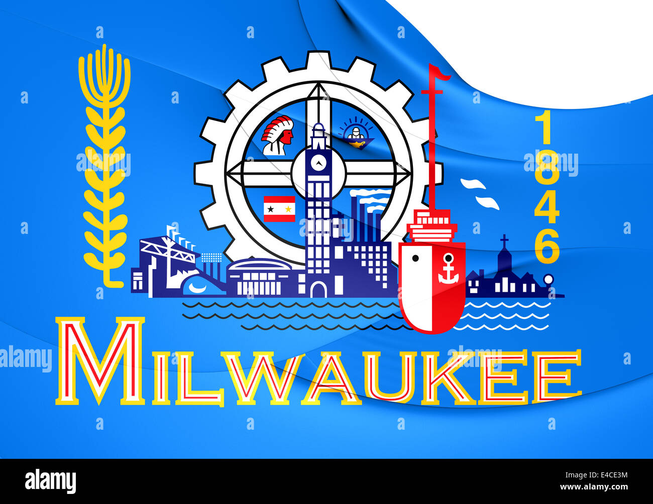 Flag of Milwaukee, USA. Close Up Stock Photo - Alamy