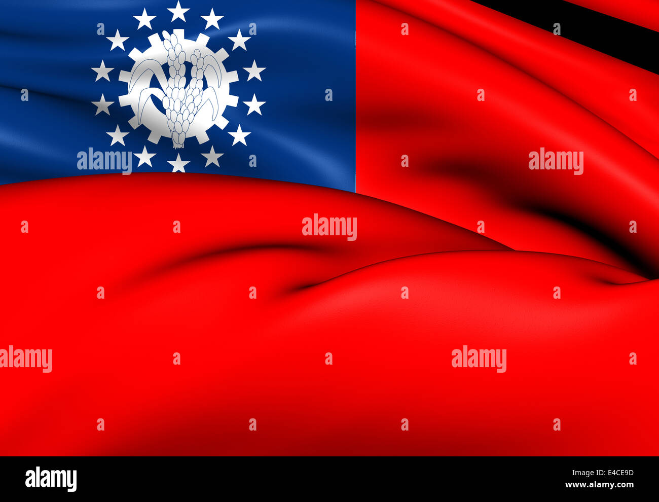 Flag of Myanmar (1974-2010). Close Up Stock Photo - Alamy