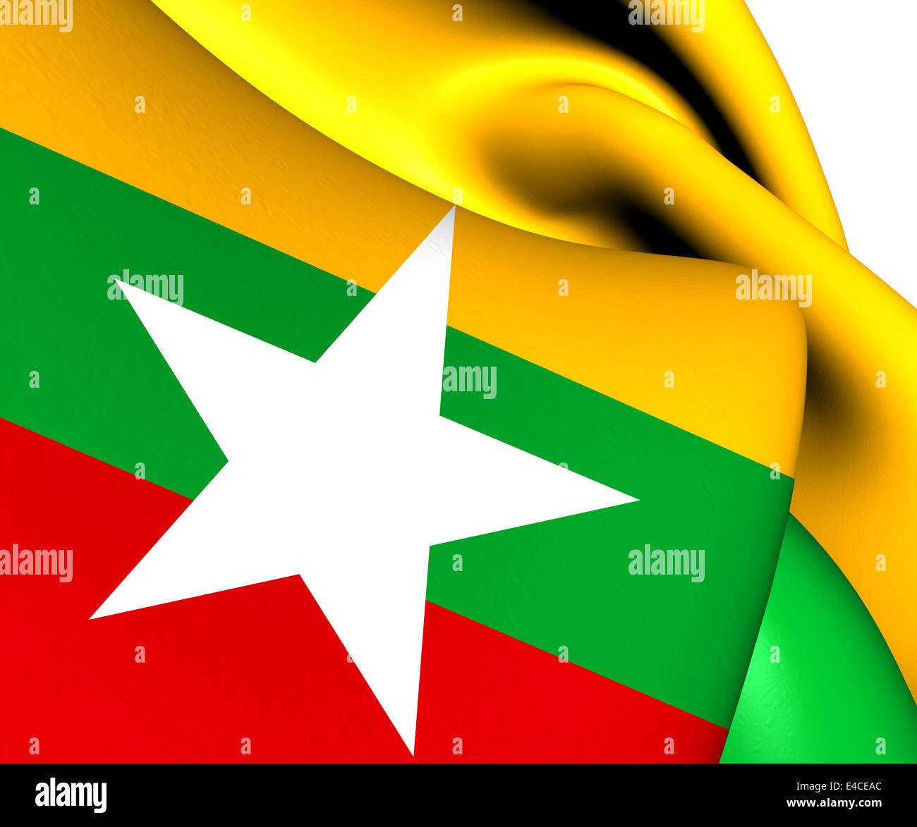 Flag of Myanmar. Close Up Stock Photo - Alamy