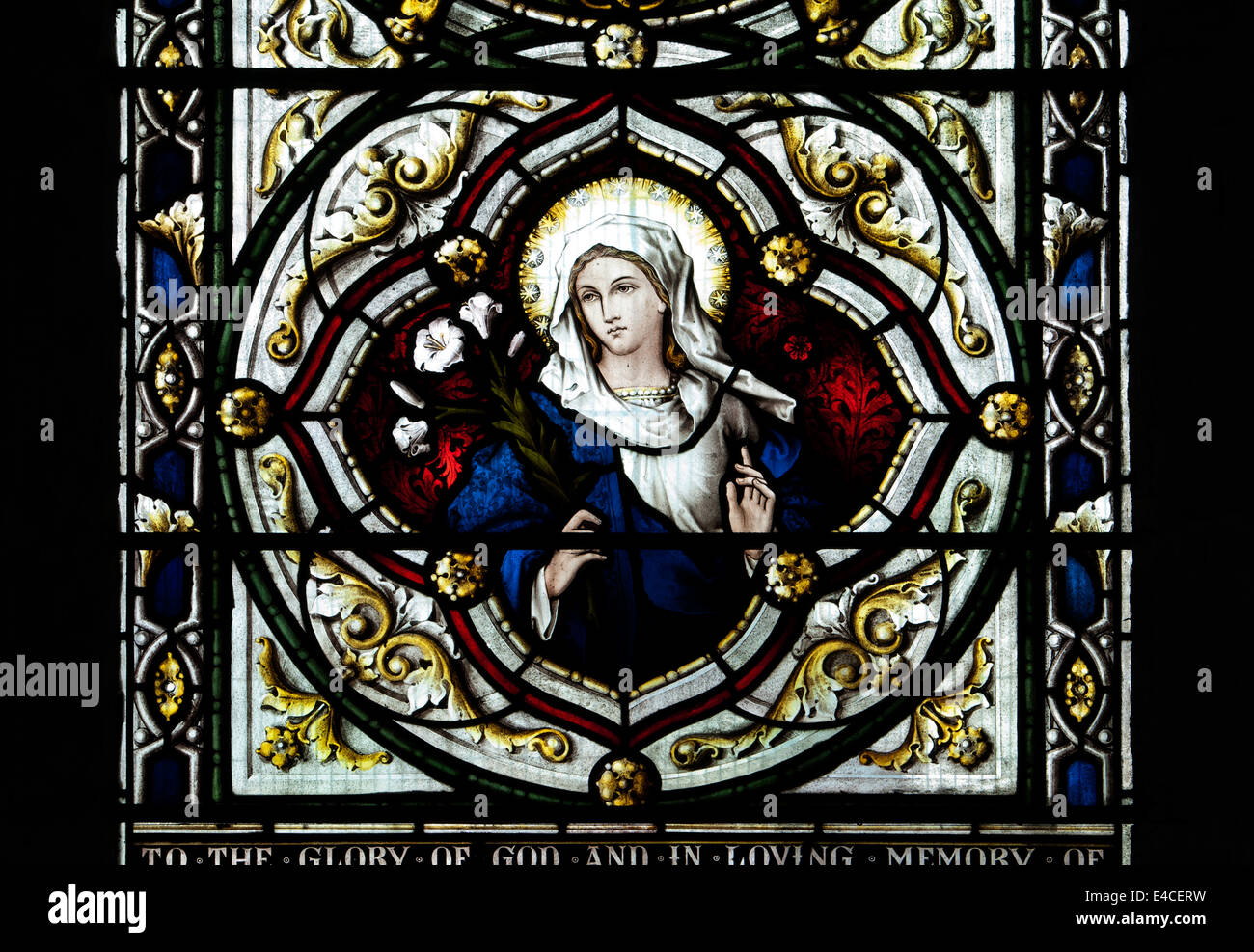 Stained glass in Holy Trinity Church, Hartshill, Warwickshire, UK Stock ...
