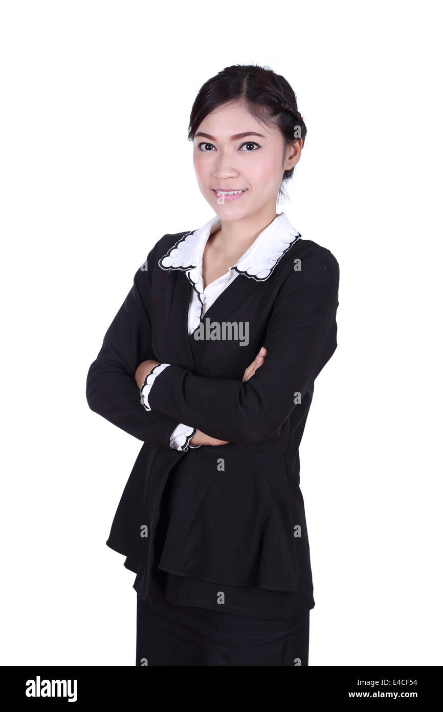 business woman confident smile standing isolated on white background ...