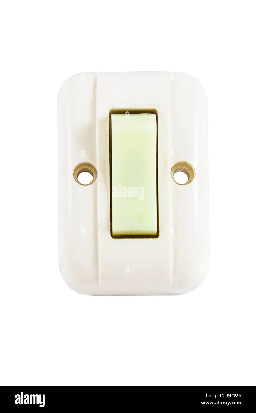 Retro power switch isolated on white background with clipping path ...