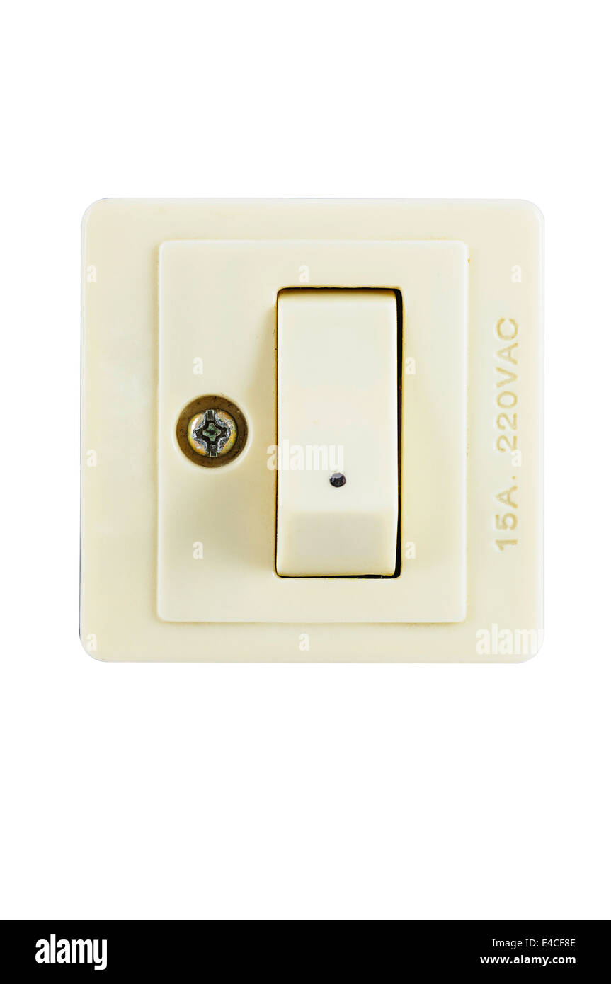 Retro power switch isolated on white background with clipping path ...