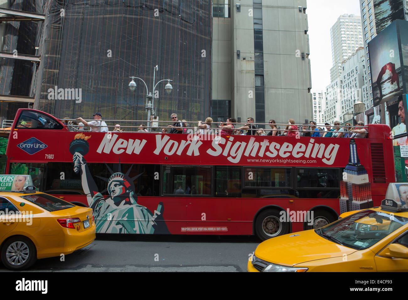 A New York Sightseeing bus is pictured in the New York City borough of ...