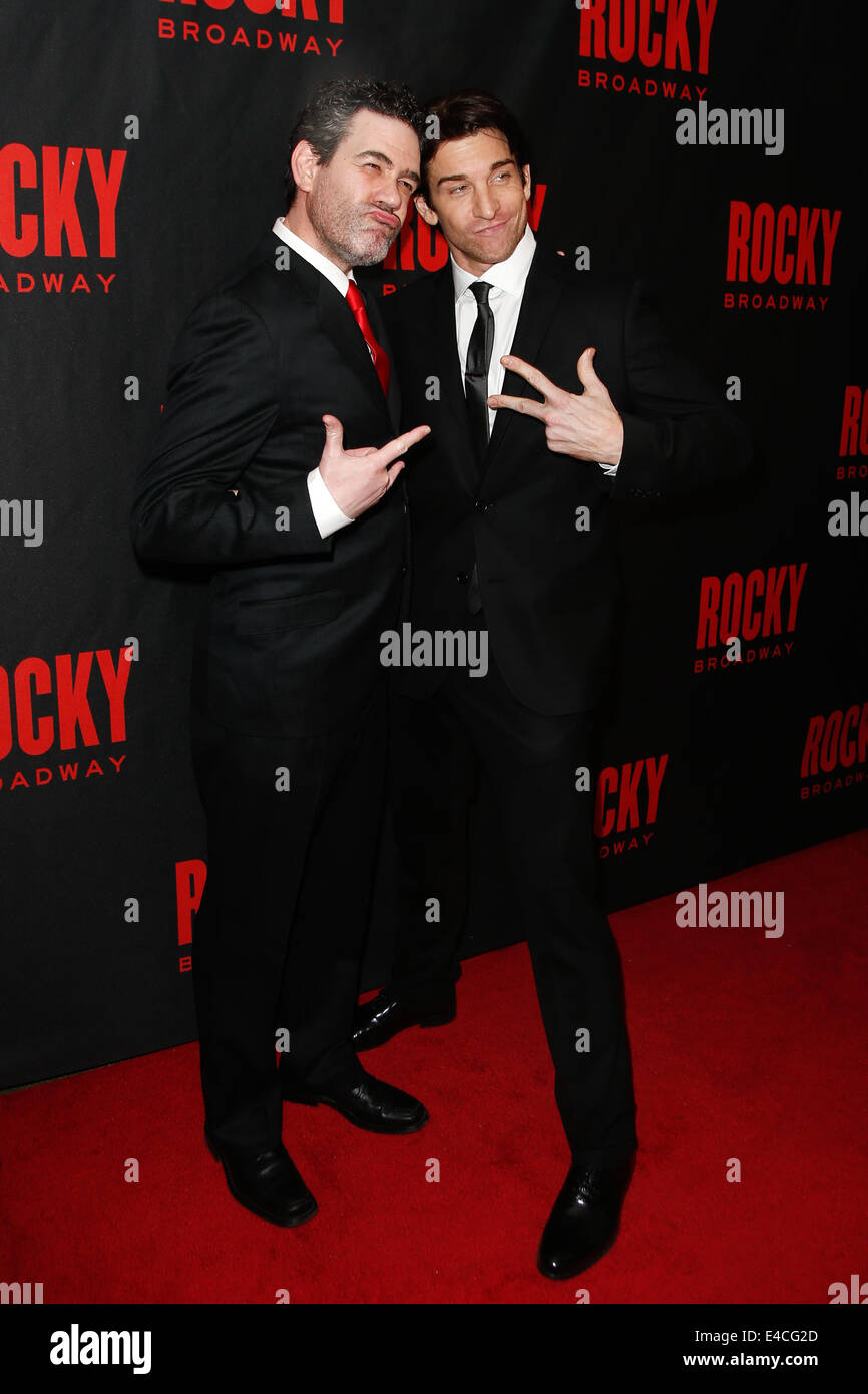 Actors Kevin Del Aguila (L) and Andy Karl attend the 'Rocky' Broadway ...