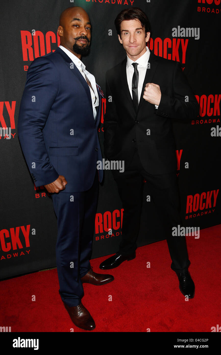 Actors Terence Archie (L) and Andy Karl attend the 'Rocky' Broadway ...