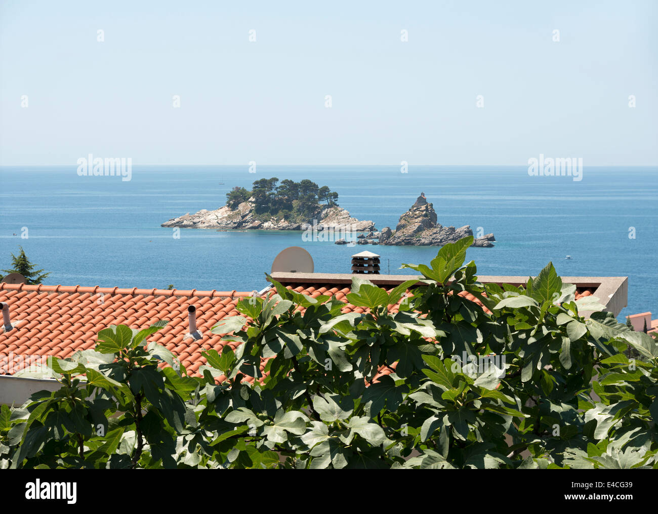 Top view of two beautiful islets Katic (Katich) and Sveta Nedjelja ...