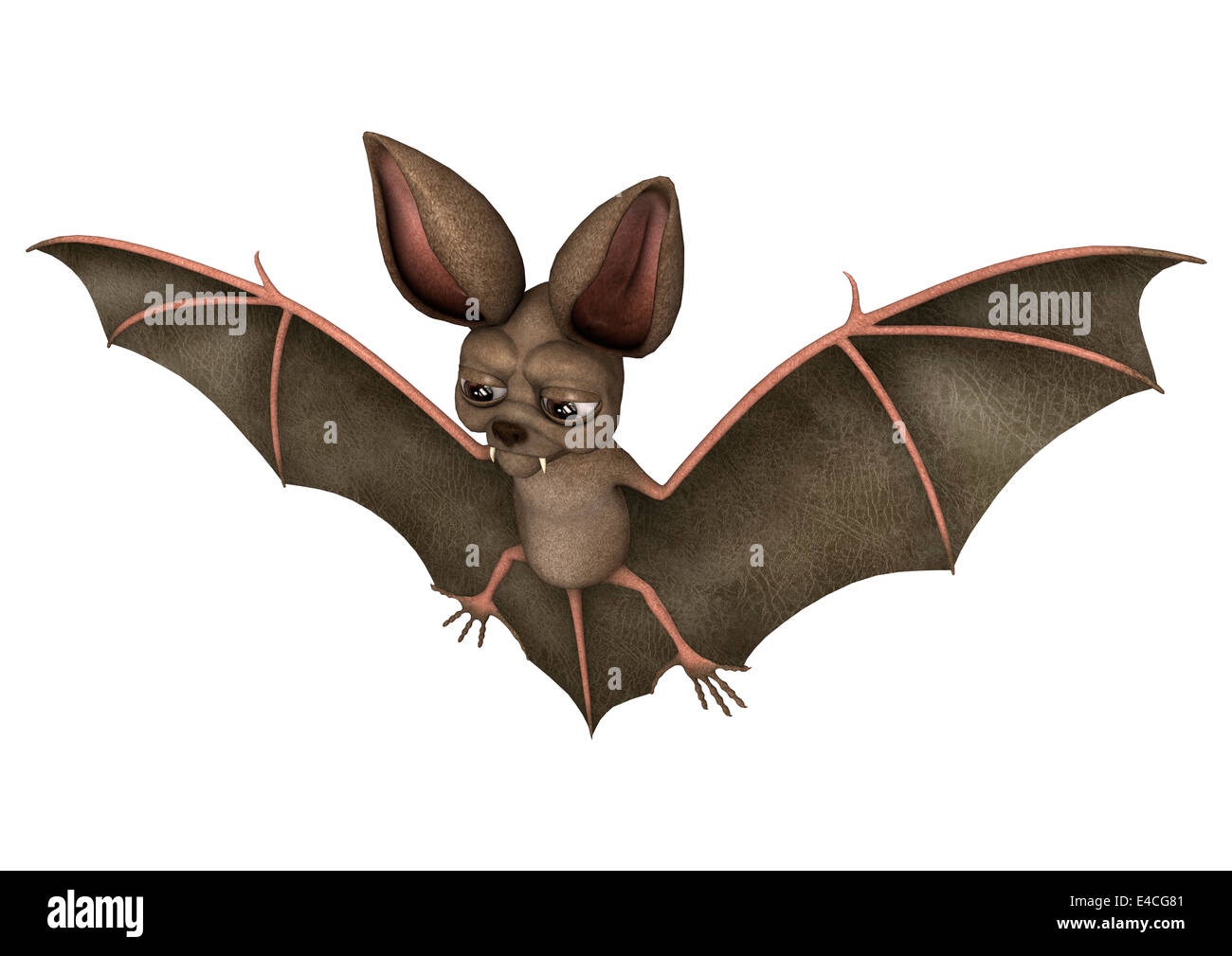 3D digital render of a funny cartoon bat isolated on white background ...