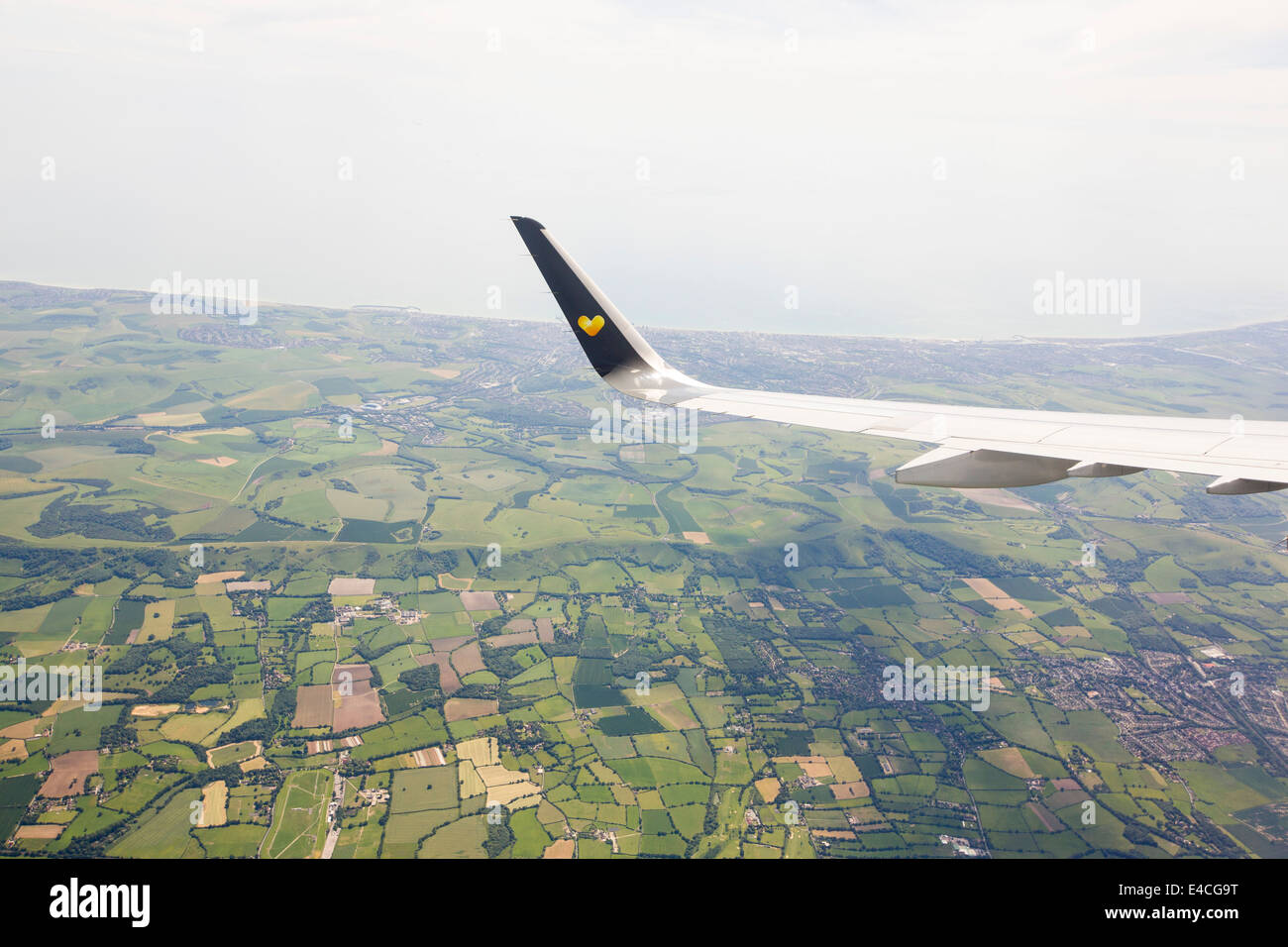 View of the English countryside from a plane flight Stock Photo - Alamy