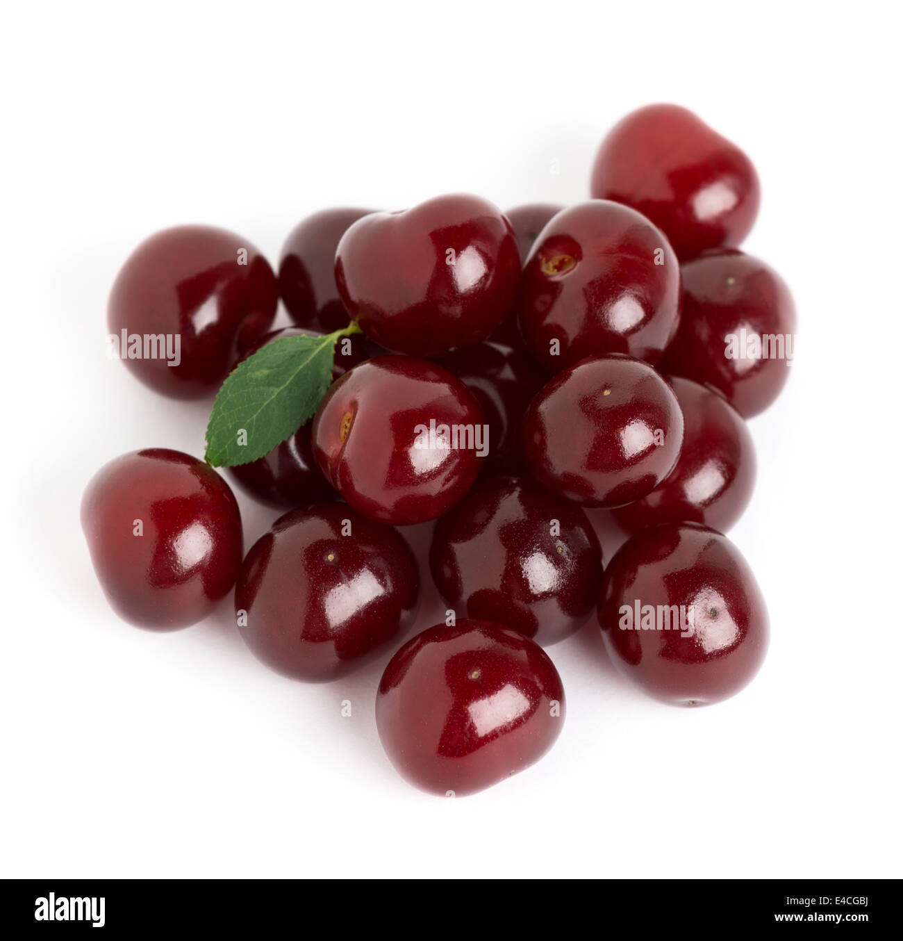 Sweet ripe cherry on white background Stock Photo - Alamy