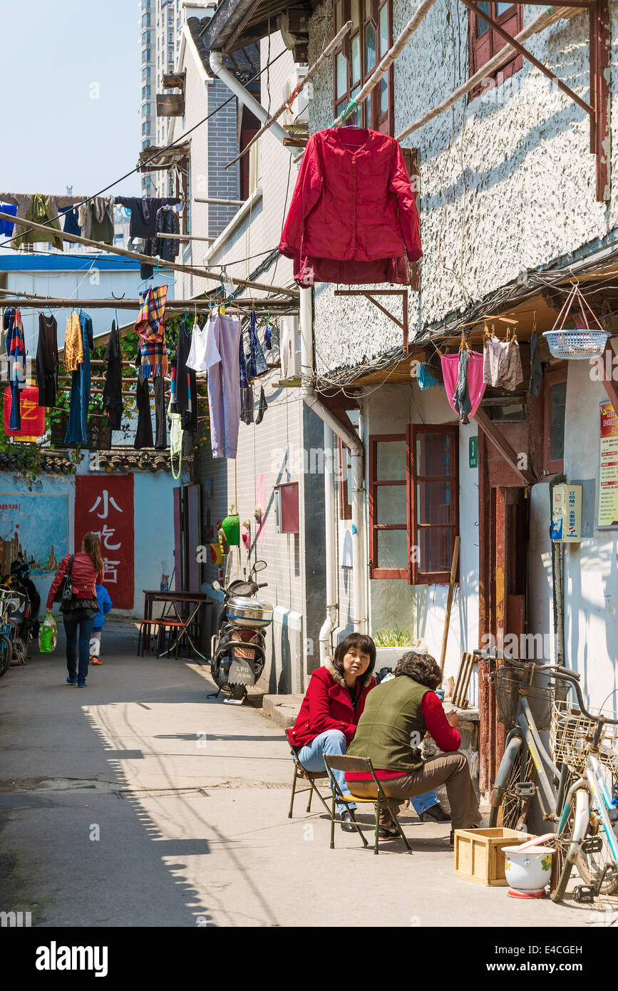 residential alley in shanghai old town china Stock Photo - Alamy
