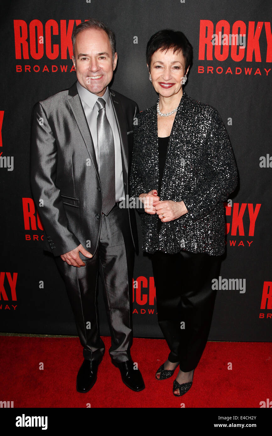 Composer Stephen Flaherty (L) and lyricist Lynn Ahrens attend the ...