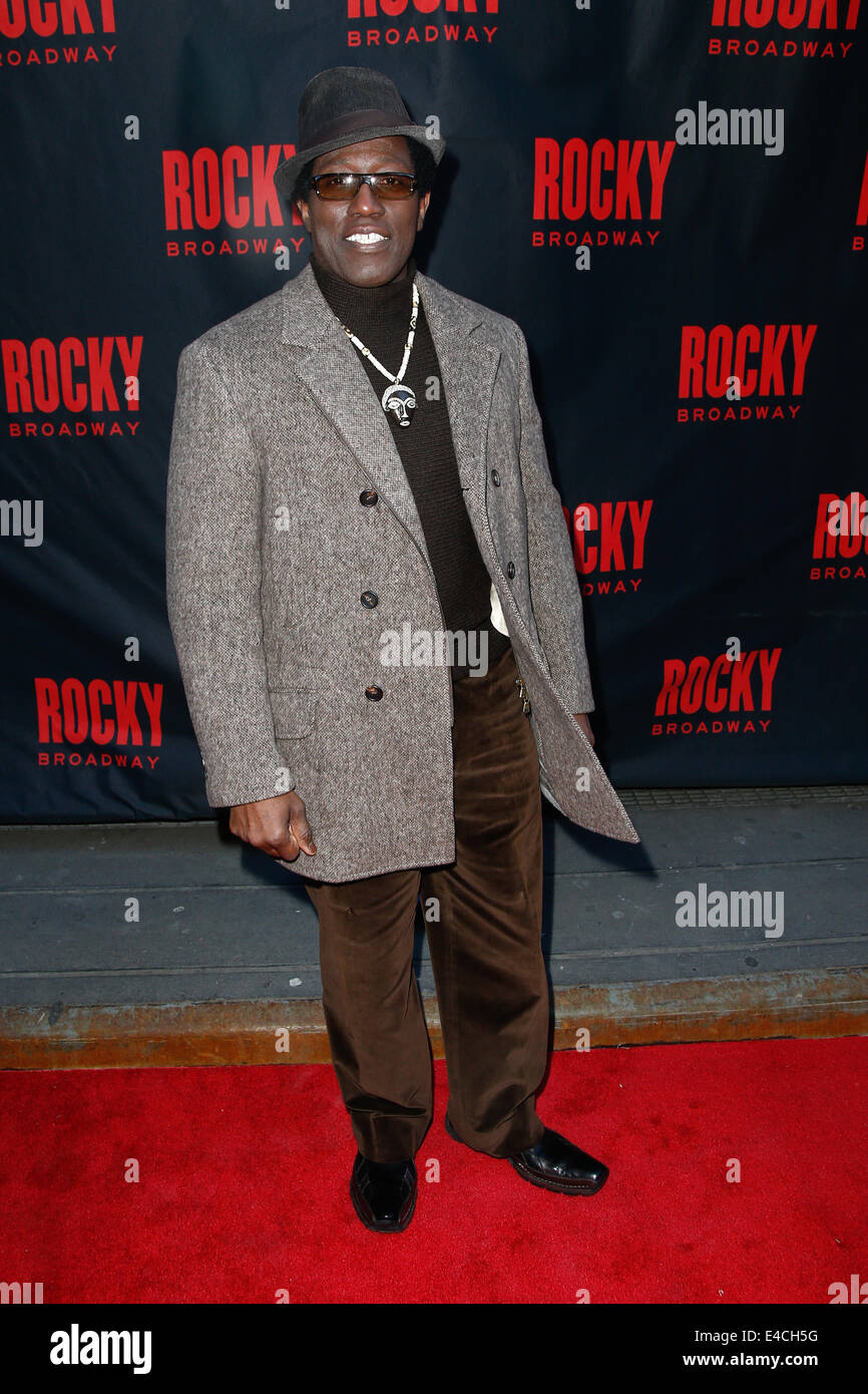 Actor Wesley Snipes attends the 'Rocky' Broadway opening night at the ...