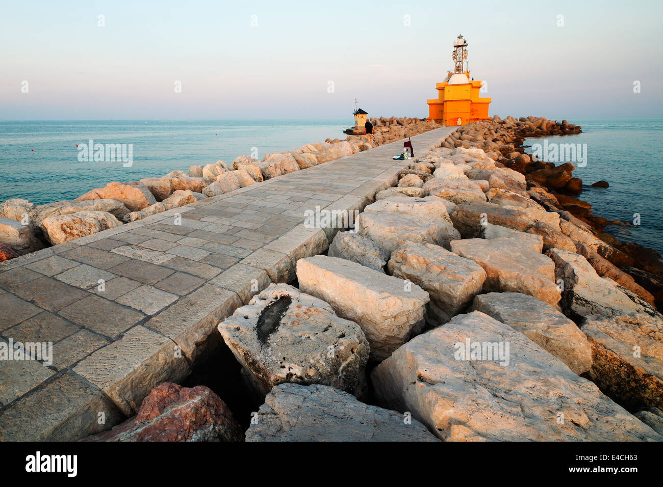 lighthouse Venetian Lagoon, Venice, Italy; Breakwater Lighthouse Port ...