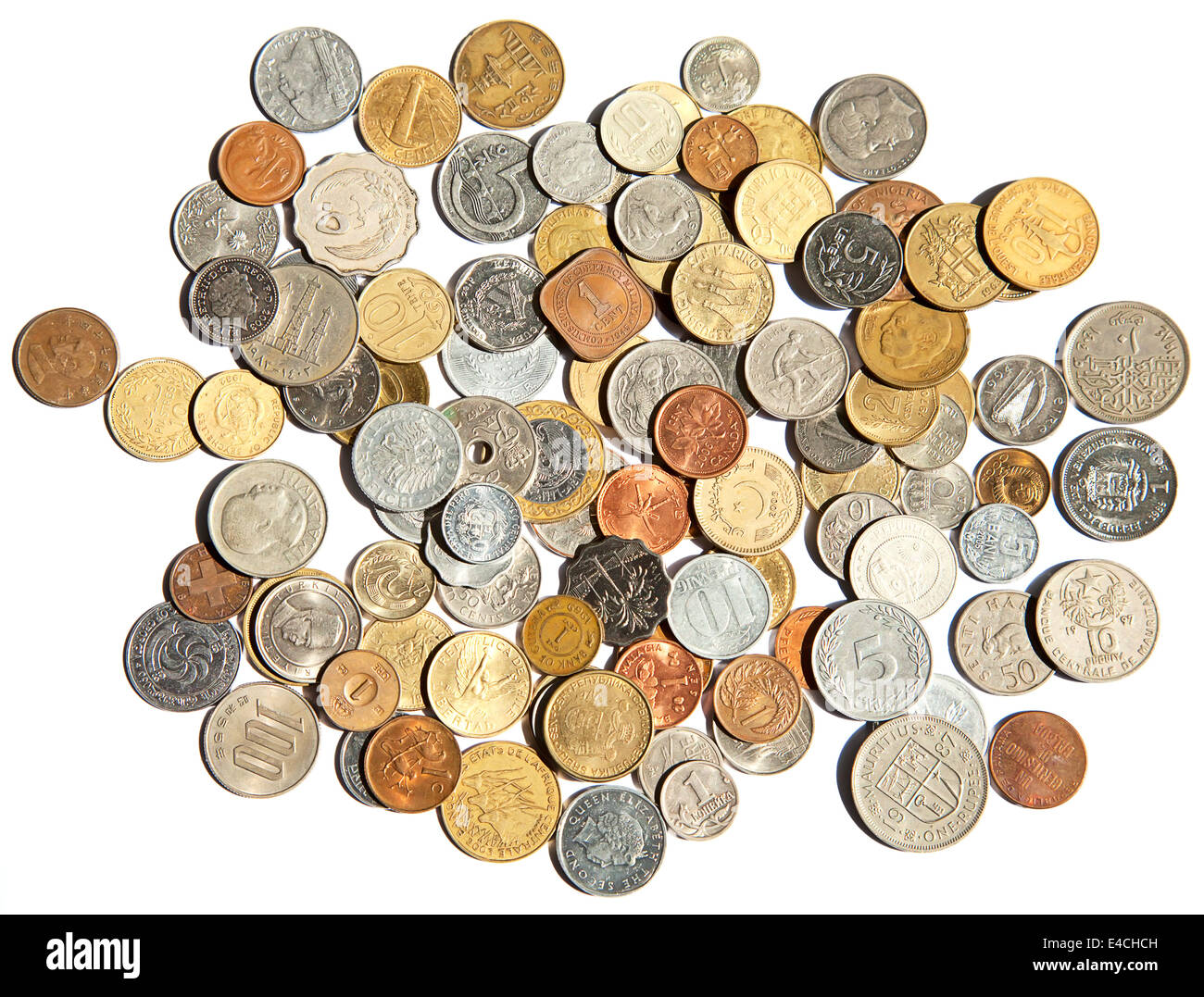 Collection of the old circulated coins Stock Photo - Alamy