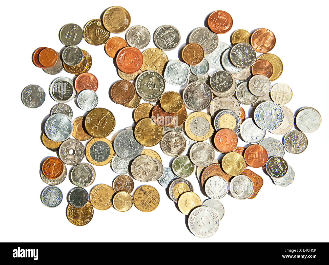 Collection of the old circulated coins Stock Photo - Alamy