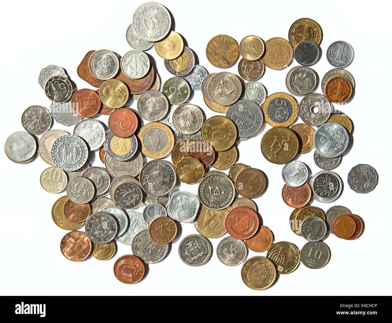 Collection of the old circulated coins Stock Photo - Alamy