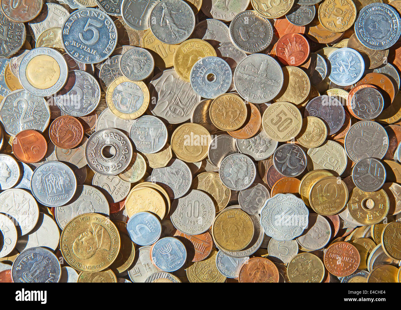Collection of the old circulated coins Stock Photo - Alamy