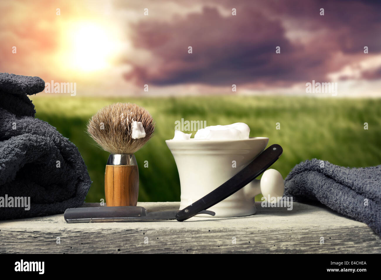 Shaving foam razor brush hi-res stock photography and images - Alamy