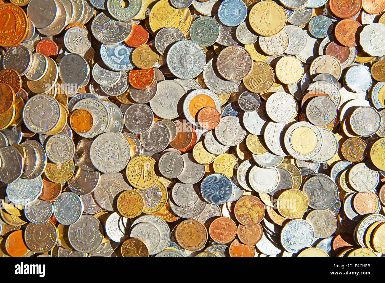 Collection of the old circulated coins Stock Photo - Alamy