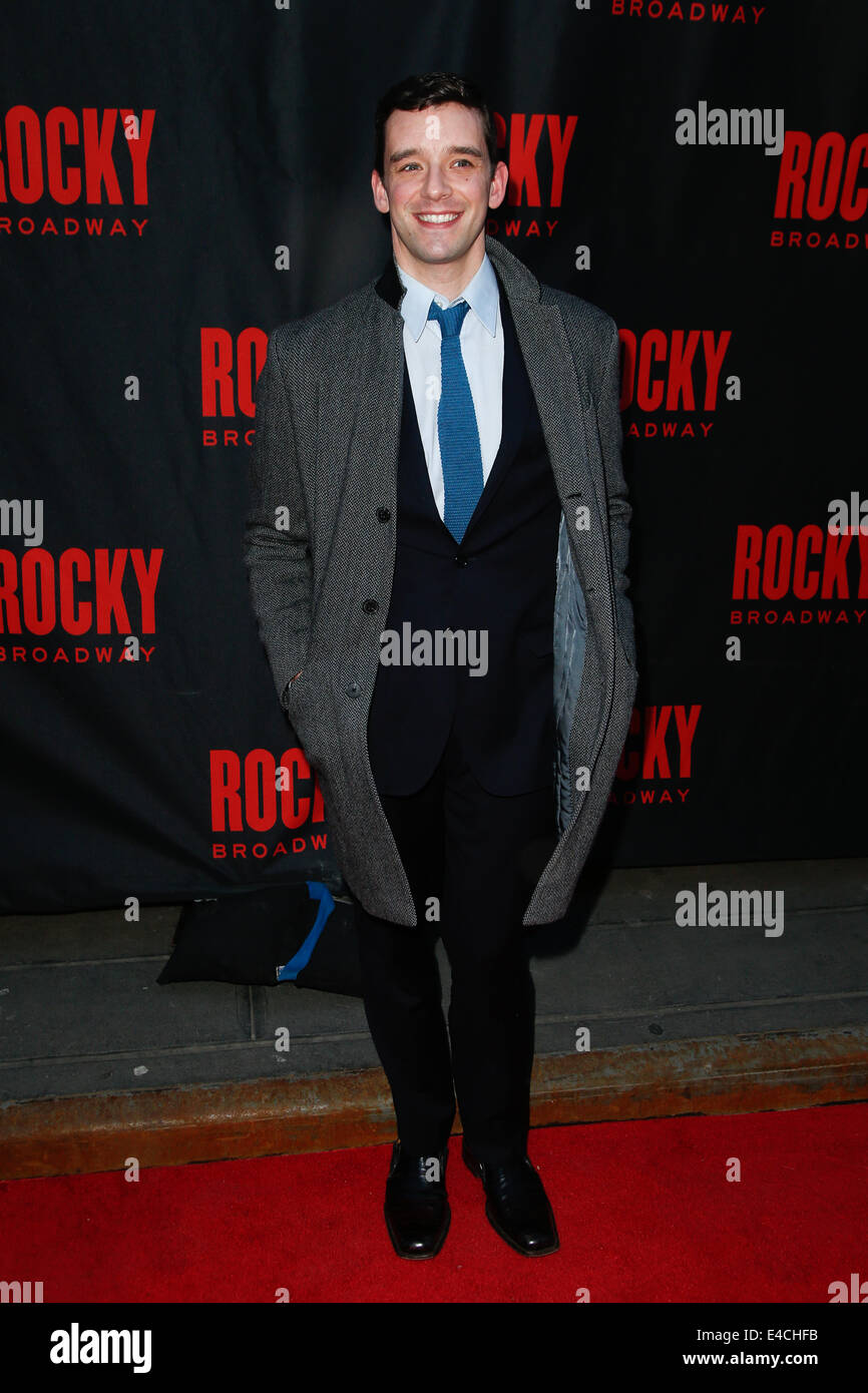 Actor Michael Urie attends the 'Rocky' Broadway opening night at the ...