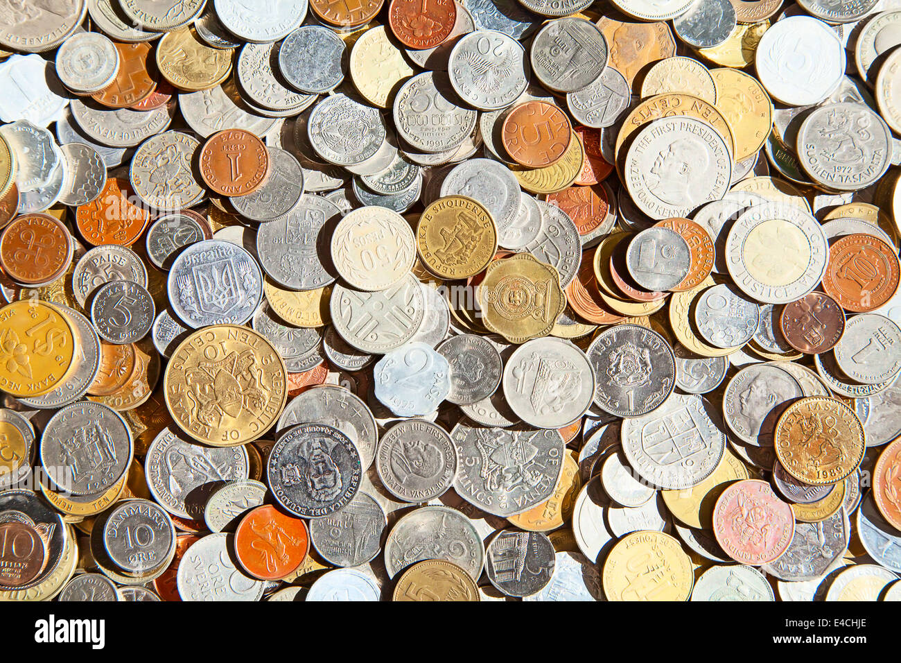Collection of the old circulated coins Stock Photo - Alamy