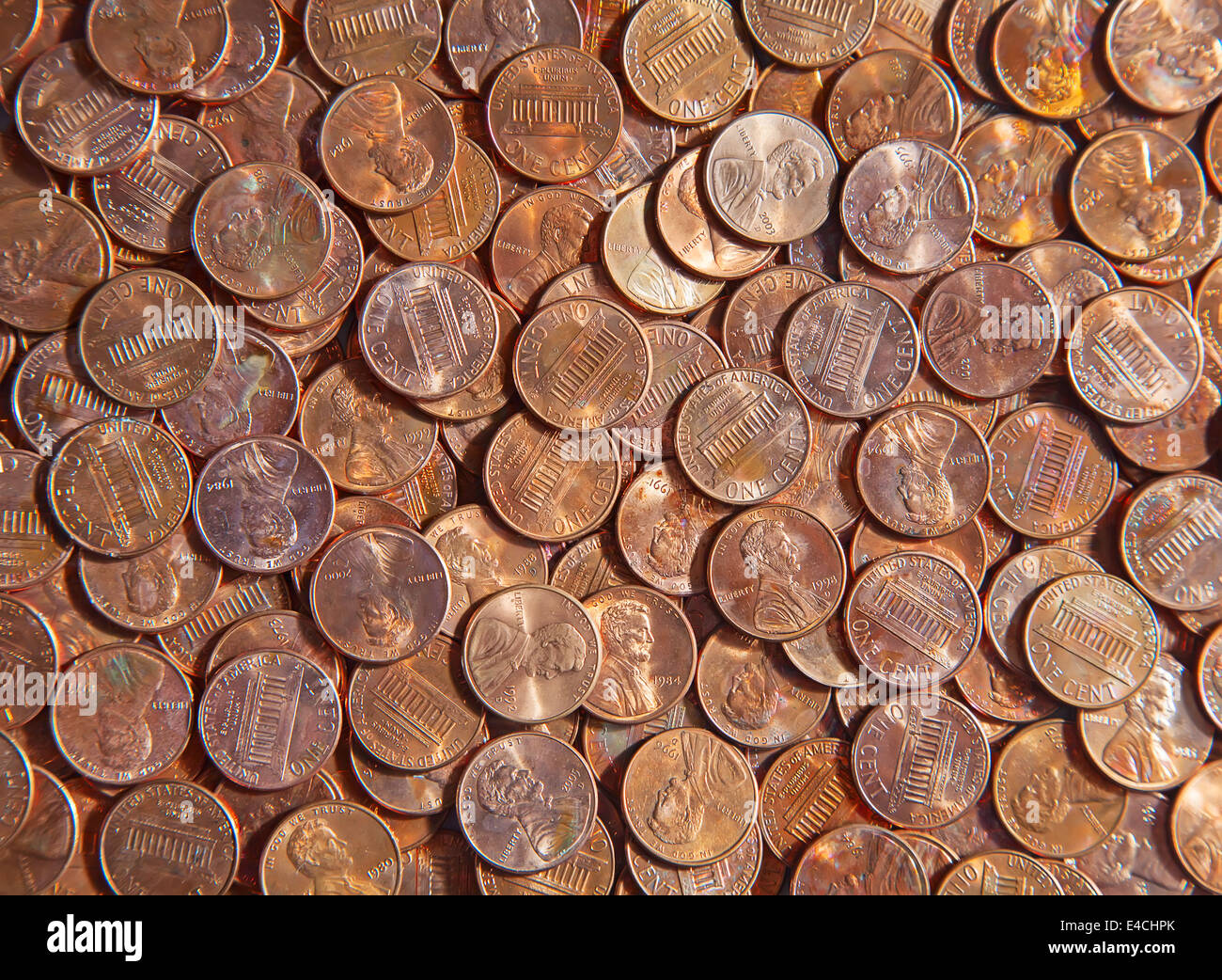 Huge pile of the US coins Stock Photo - Alamy