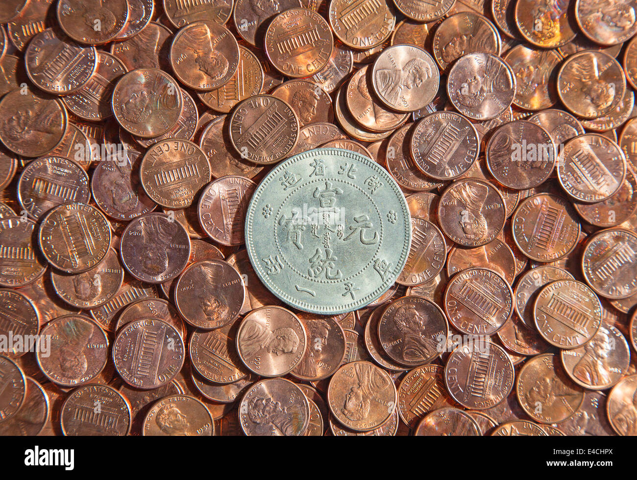 Huge pile of the US coins Stock Photo - Alamy
