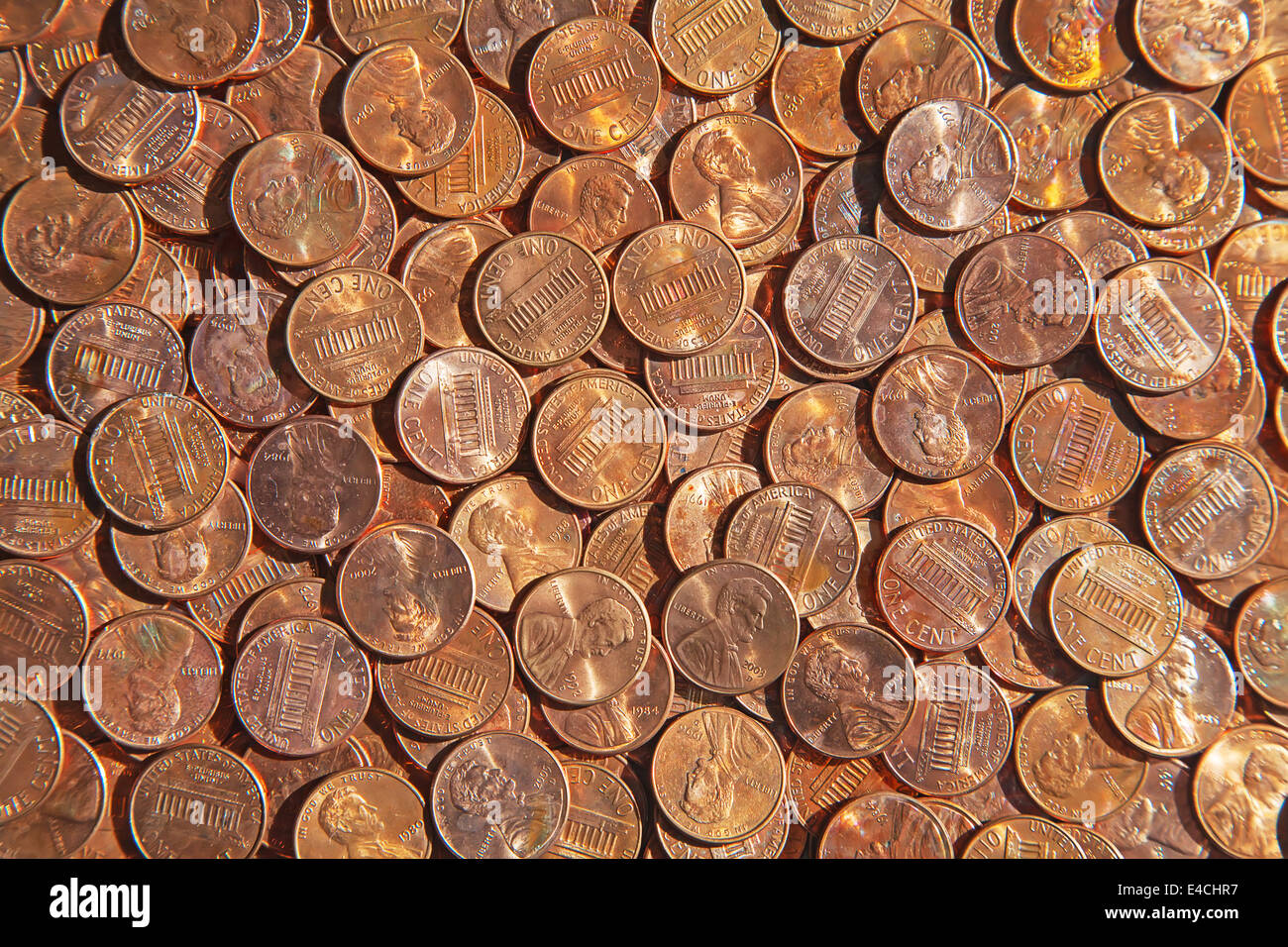 Huge pile of the US coins Stock Photo - Alamy