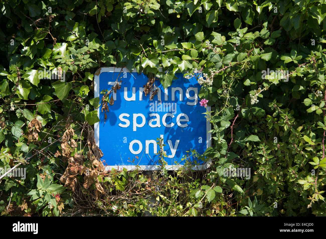 Cornwall. Roseland Peninsular. Portscatho. Sign saying 'Turning space ...