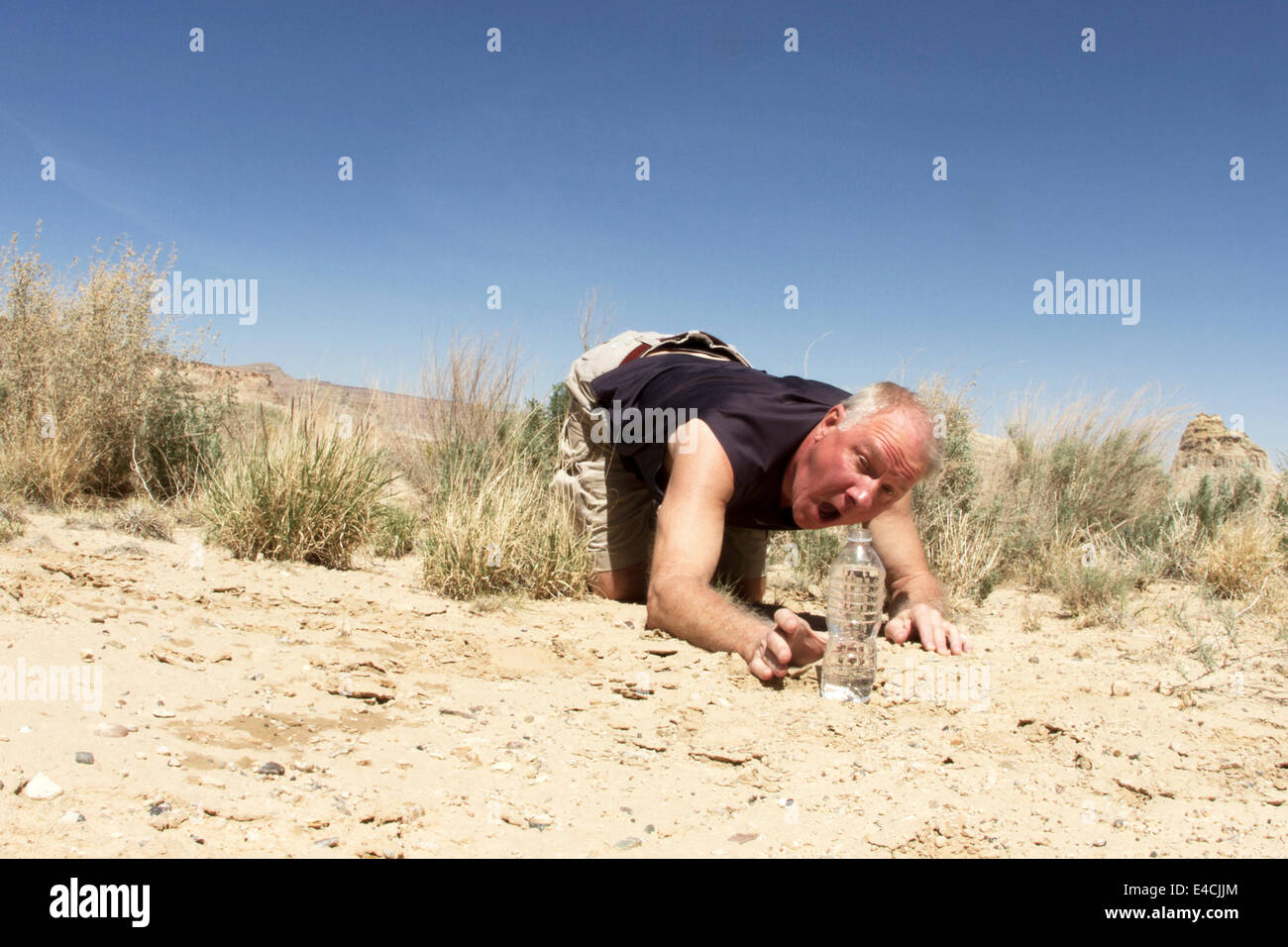 Man Crawling In Desert Man Crawling In Desert