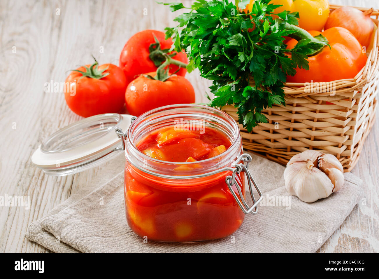 bell peppers in tomato sauce Stock Photo - Alamy