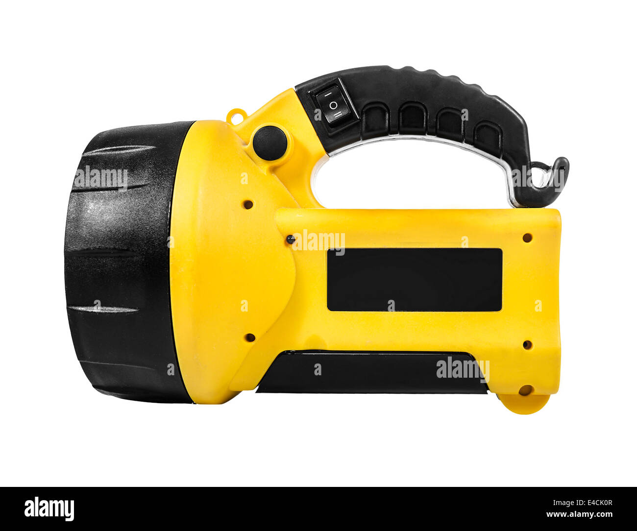 Yellow flashlight isolated on a white background Stock Photo - Alamy