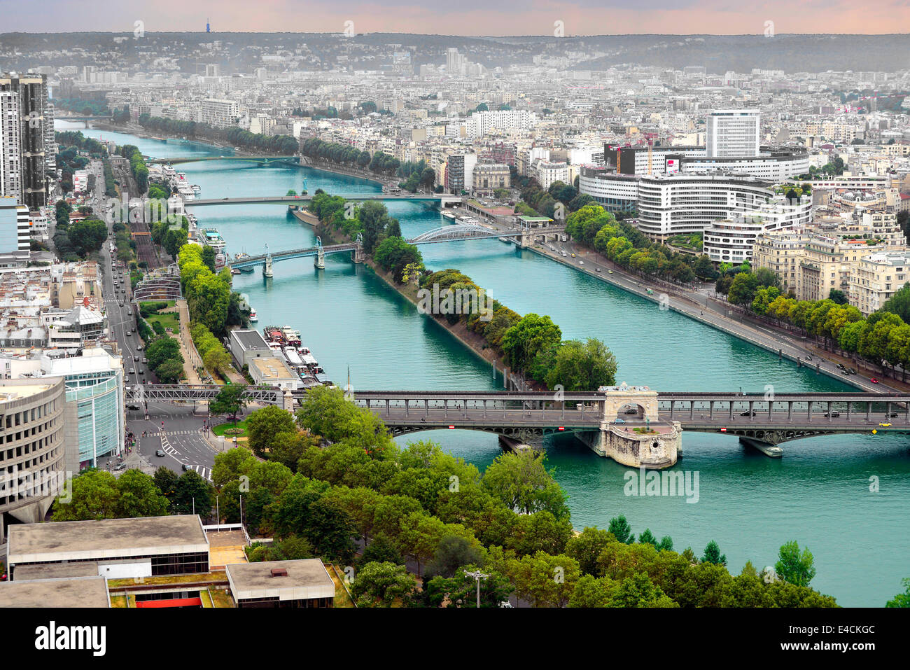 Panorama Seine River Paris France City of Lights Europe FR Eiffel Tower ...