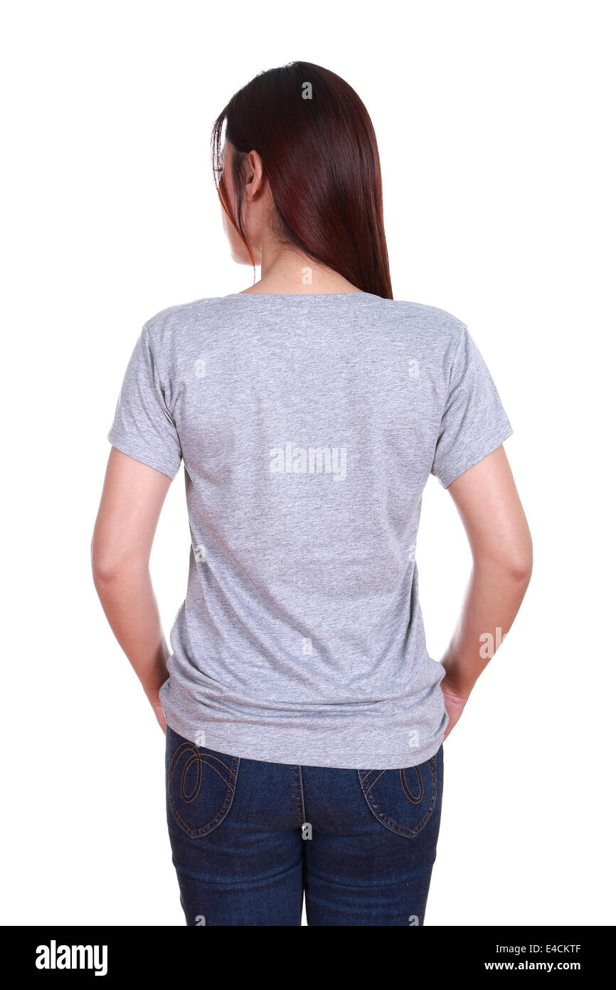 Gray t shirt template back side hi-res stock photography and images - Alamy