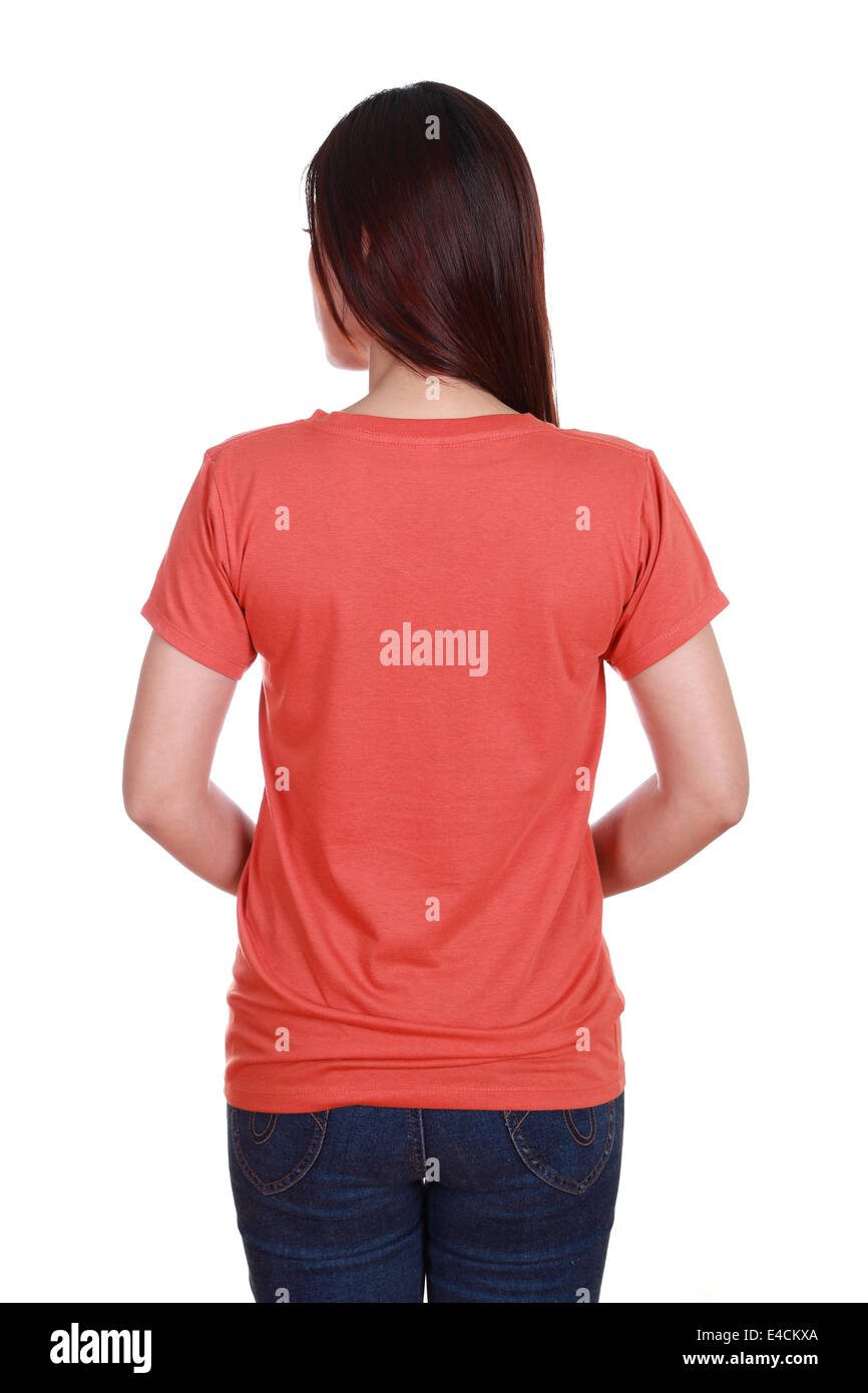 Female Blank Red T Shirt Back High Resolution Stock Photography and ...