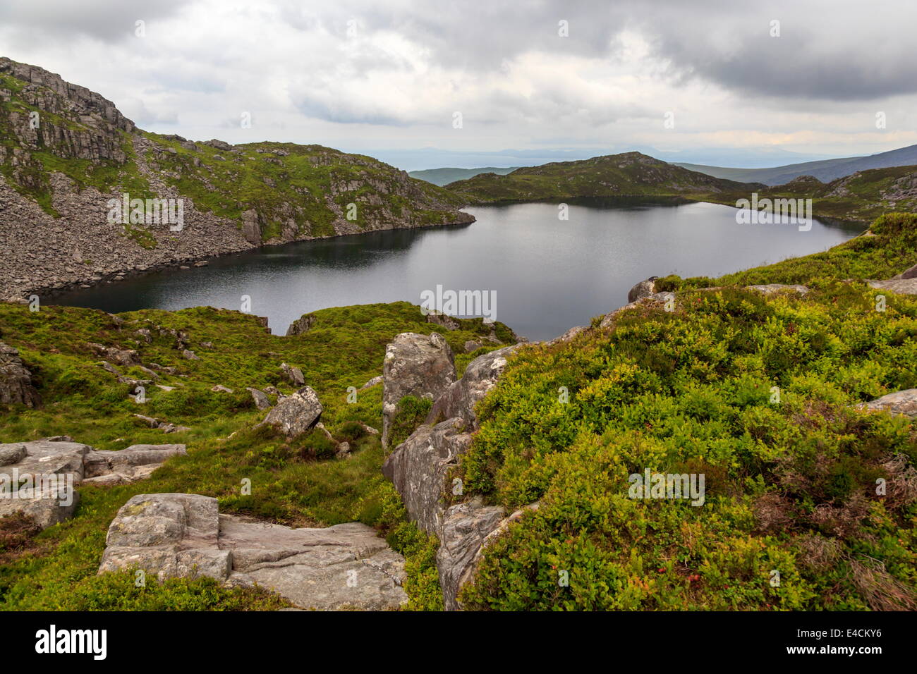 Llyn Hywel on the South side of Rhinog Fach Stock Photo - Alamy