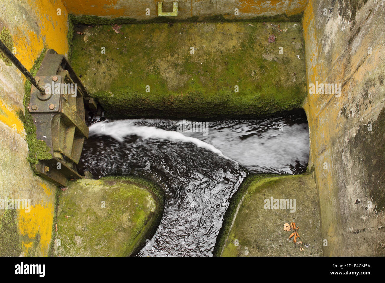 Sewage treatment plant the final cleaned sewage flows discharged back ...