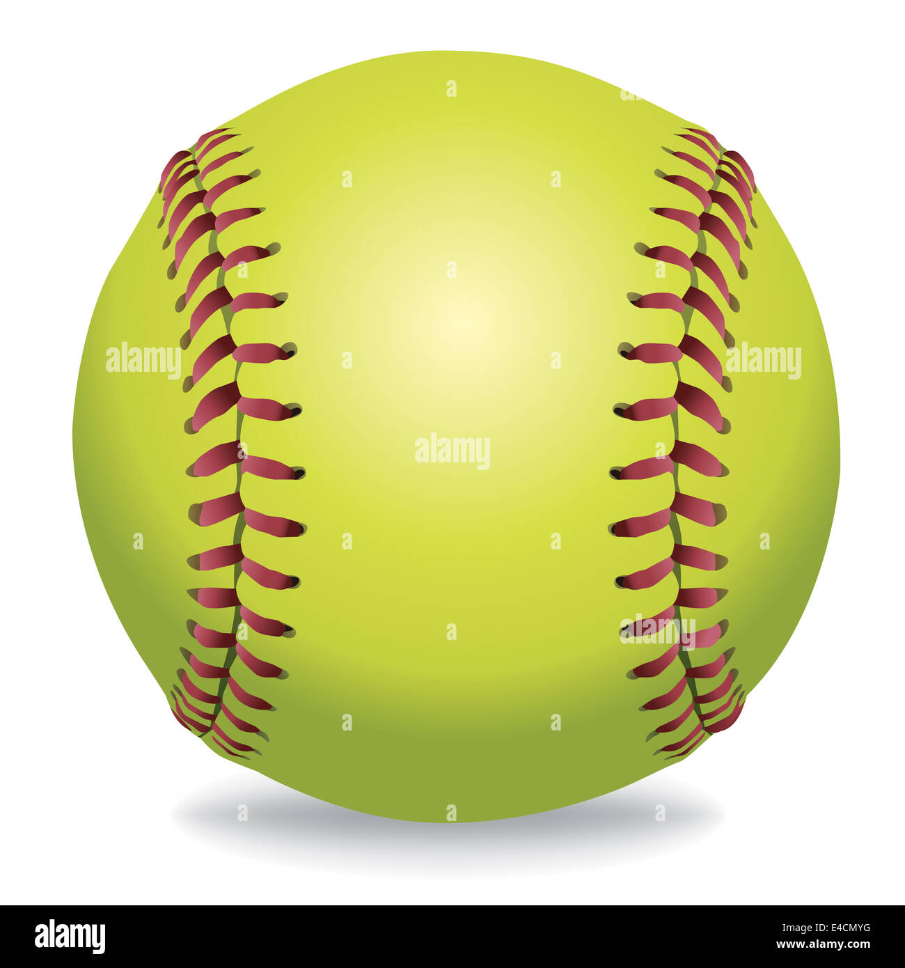 An illustration of a softball isolated on white Stock Photo - Alamy
