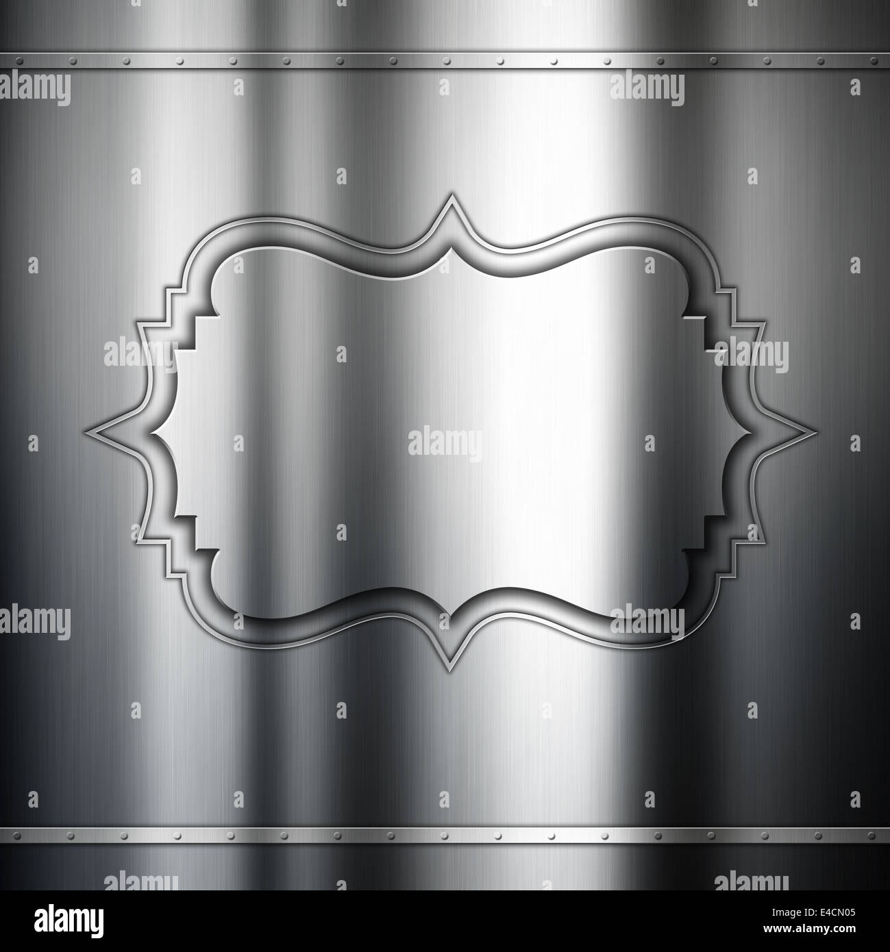 Decorative metal background with ornamental frame Stock Photo - Alamy