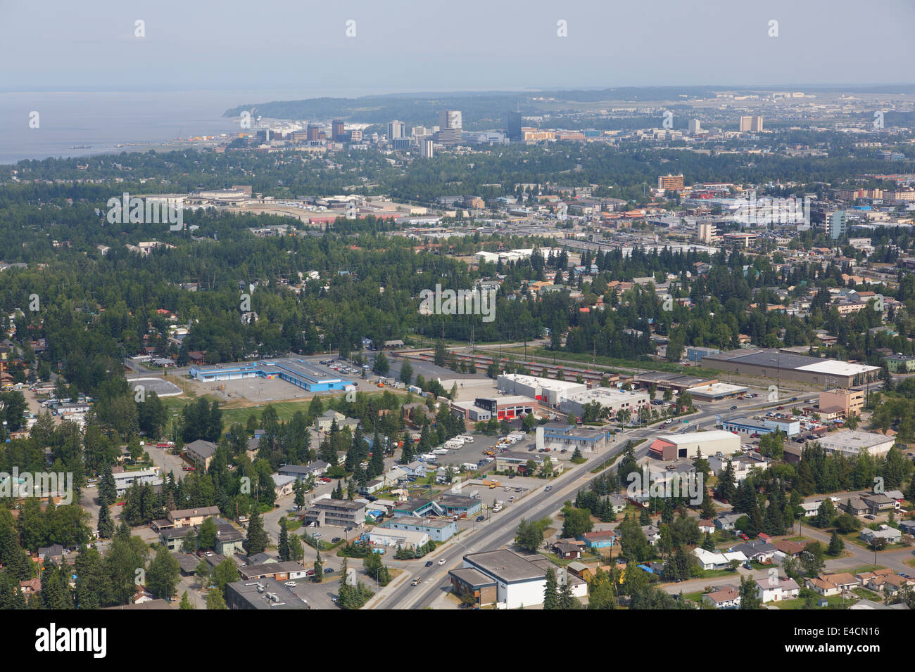 Aerial Anchorage, Alaska Stock Photo - Alamy