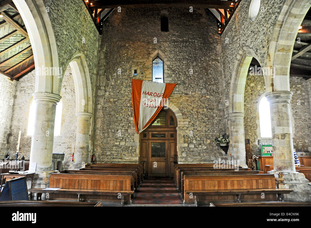 Bosham West Sussex UK - Holy Trinity Church Bosham interior with King ...