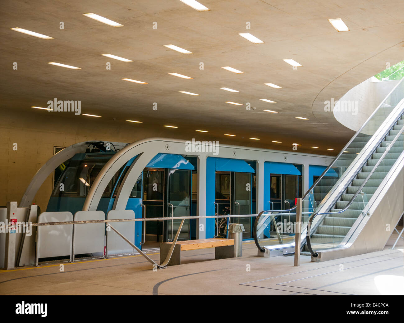 Cable railway uderground station Stock Photo - Alamy