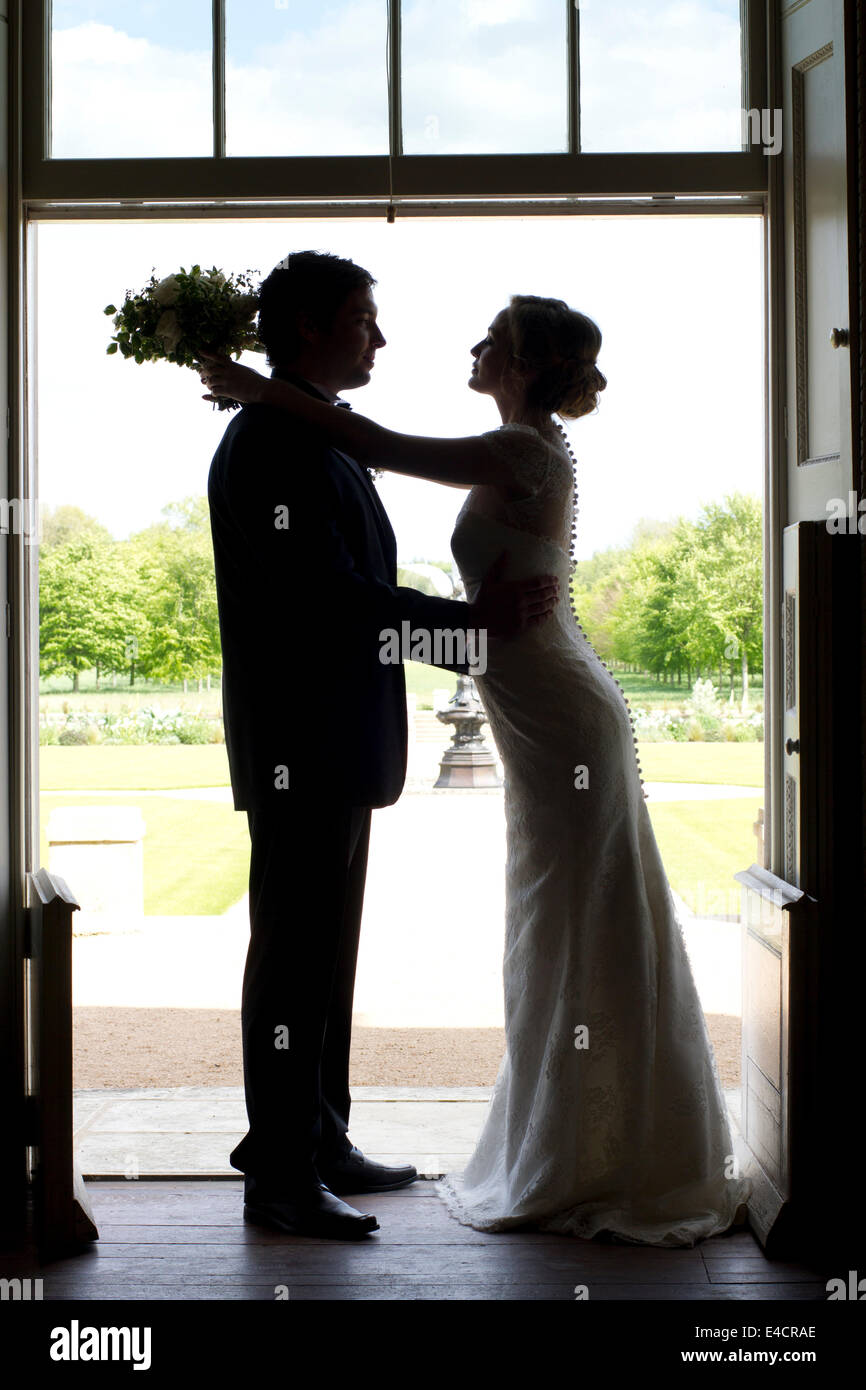 Wedding preparations, Bride and bridegroom, Dorset, England Stock Photo ...