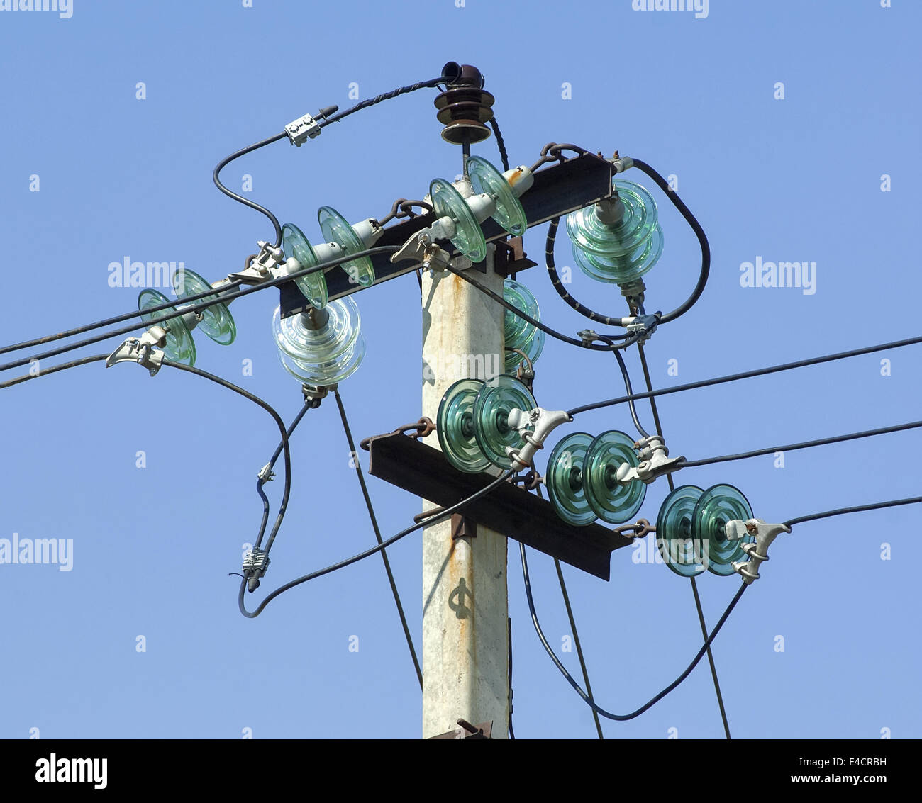 Metal electric post Stock Photo - Alamy