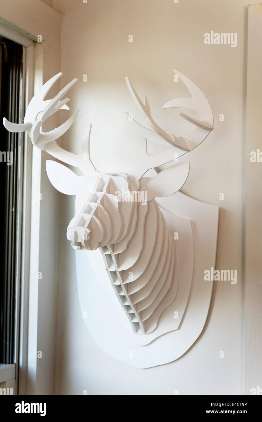 Mounted cardboard deer head Stock Photo - Alamy