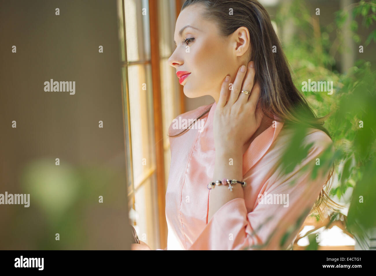 Smart lady in the luxury apartment Stock Photo - Alamy