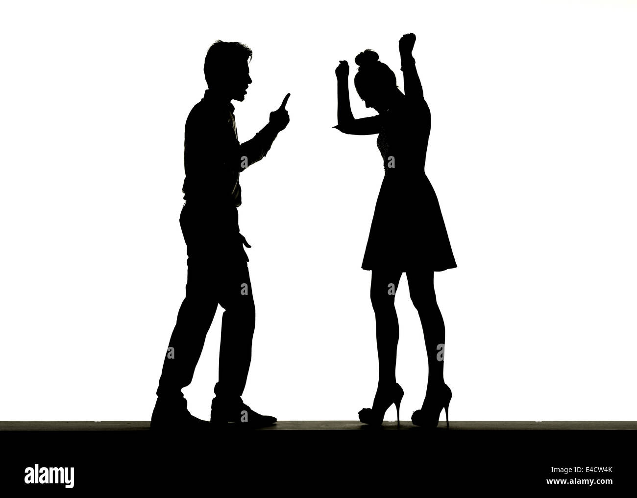 Picture presenting the loud family argument Stock Photo - Alamy